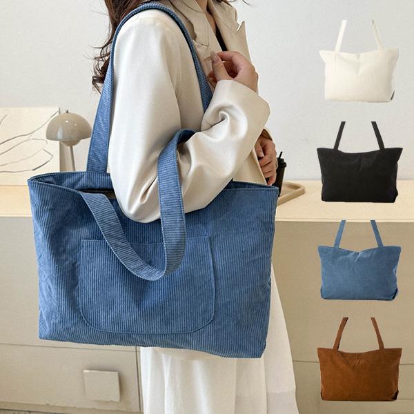 STYLEBLOCK（スタイルブロック） トートバッグ バッグ コーデュロイ 無地 肩掛け 大きい A4 布 鞄 レディース : パーティードレス Style Block - 通販 ...