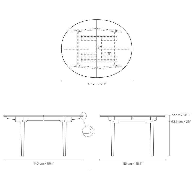 Carl Hansen ＆ Son（カール・ハンセン＆サン） ダイニングテーブル 北欧 CH337 オーク oak オイル仕上げ カール ...