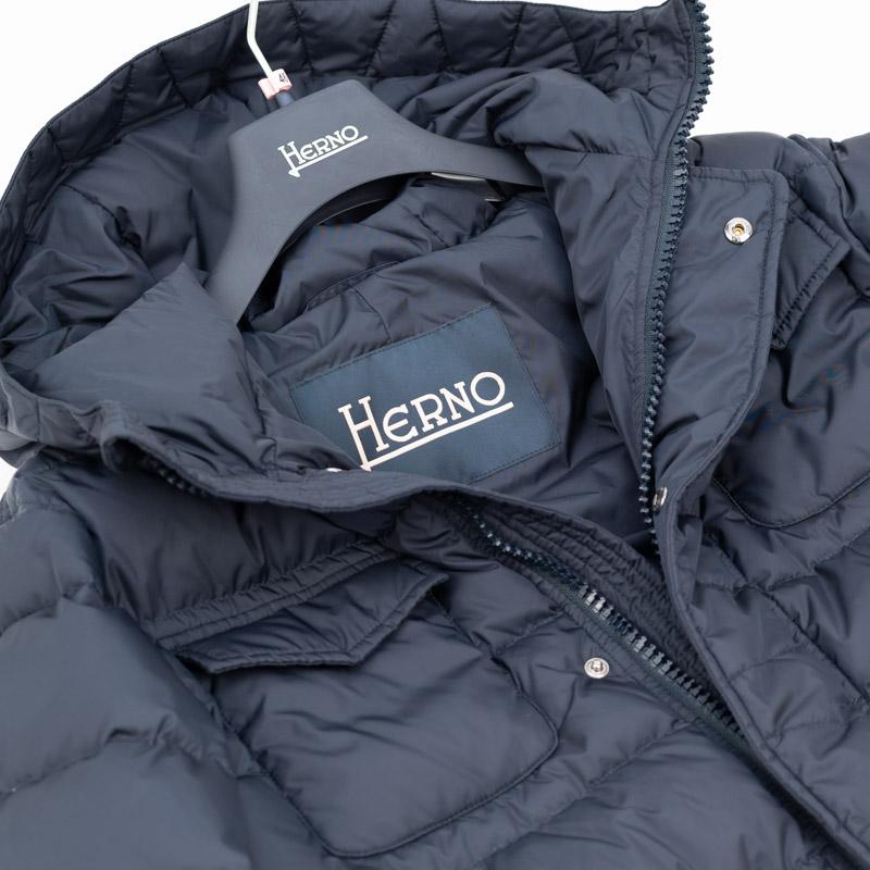 HERNO/ヘルノ ネイビー フーデット 4ポケット POLAR-TECH ダウンジャケット :0191-ny:Style Edition Yahoo!店 - 通販 - Yahoo!ショッピング
