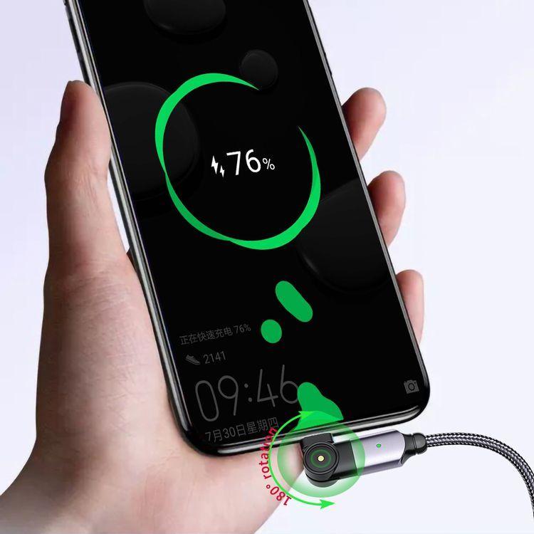 USB USBCケーブル 1.2メートルメッシュタイプ 先端180度回転。充電中の使用に便利なUSBタイプCケーブル :lqd ...