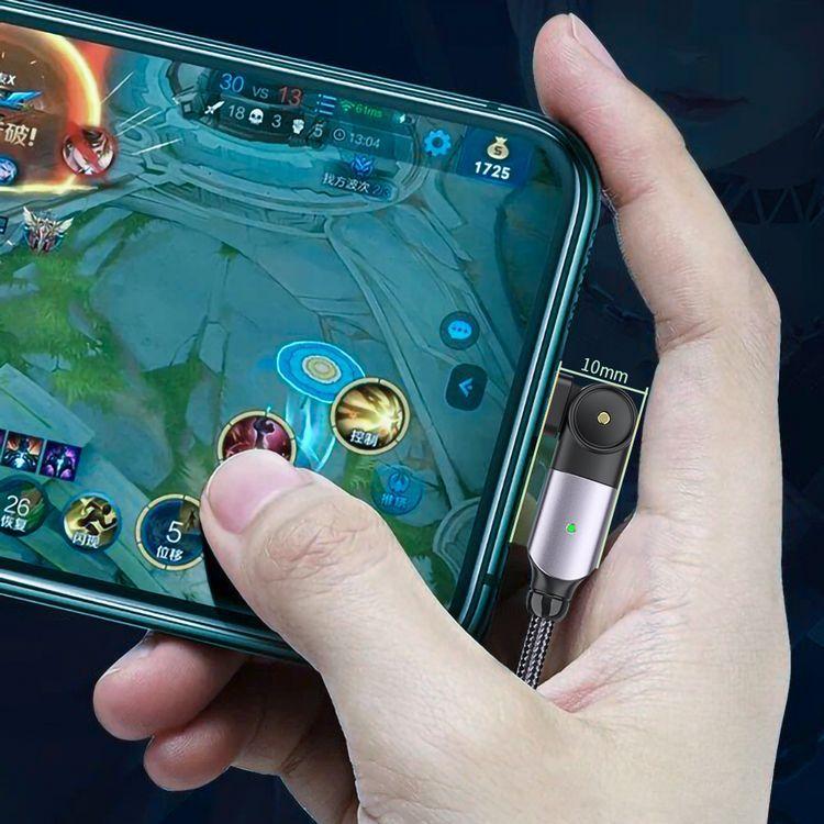 USB USBCケーブル 1.2メートルメッシュタイプ 先端180度回転。充電中の使用に便利なUSBタイプCケーブル :lqd ...