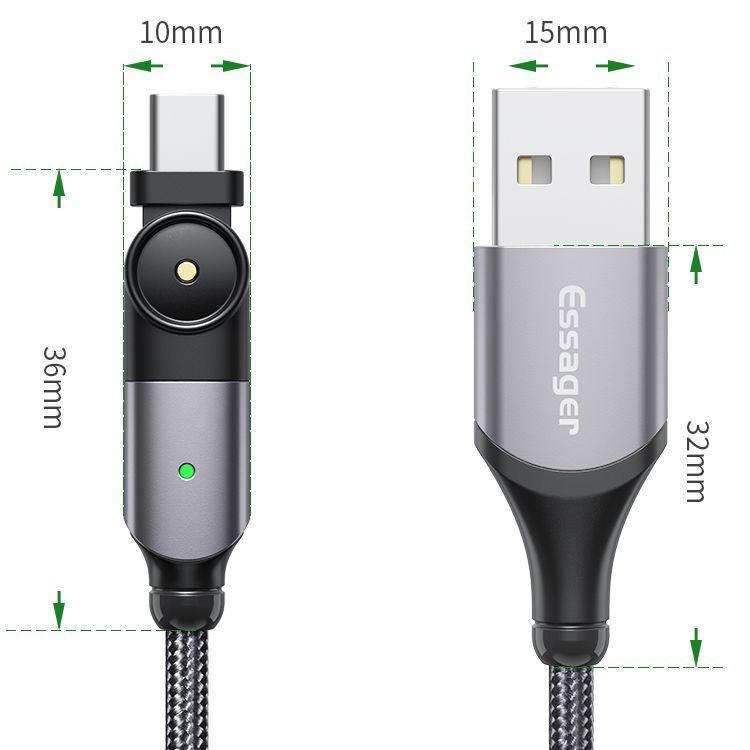 USB USBCケーブル 1.2メートルメッシュタイプ 先端180度回転。充電中の使用に便利なUSBタイプCケーブル :lqd ...