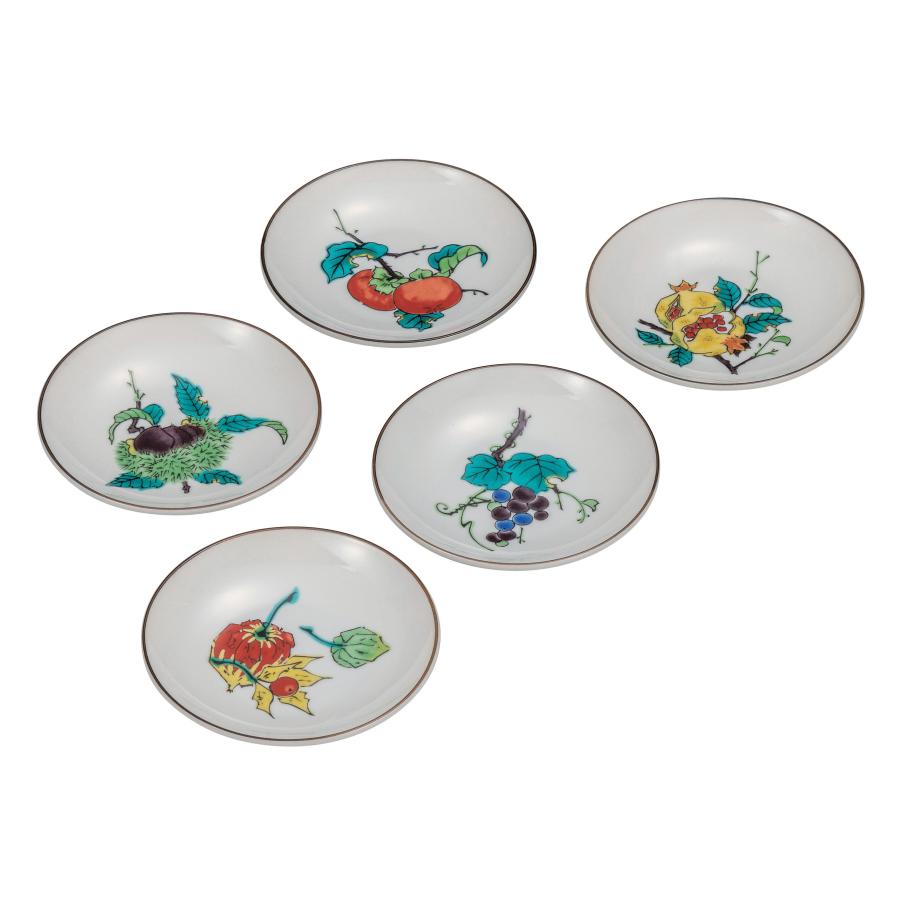 日本の伝統工芸品【九谷焼】 3.2号皿揃 果実絵変り (K8-14) : k8-0014 : 九谷焼 STYLeNCE スタイレンス - 通販 - Yahoo!ショッピング