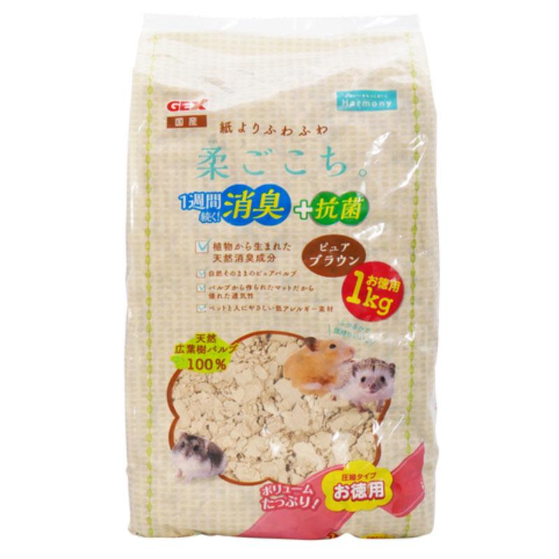 GEX GEX Harmony 国産 床材 柔ごこち ピュアブラウン 1kg 小動物 ハムスター 低アレルギー 消臭 抗菌 天然 日本製 フワフワ マット ハーモニー ジェックス : ペット ...