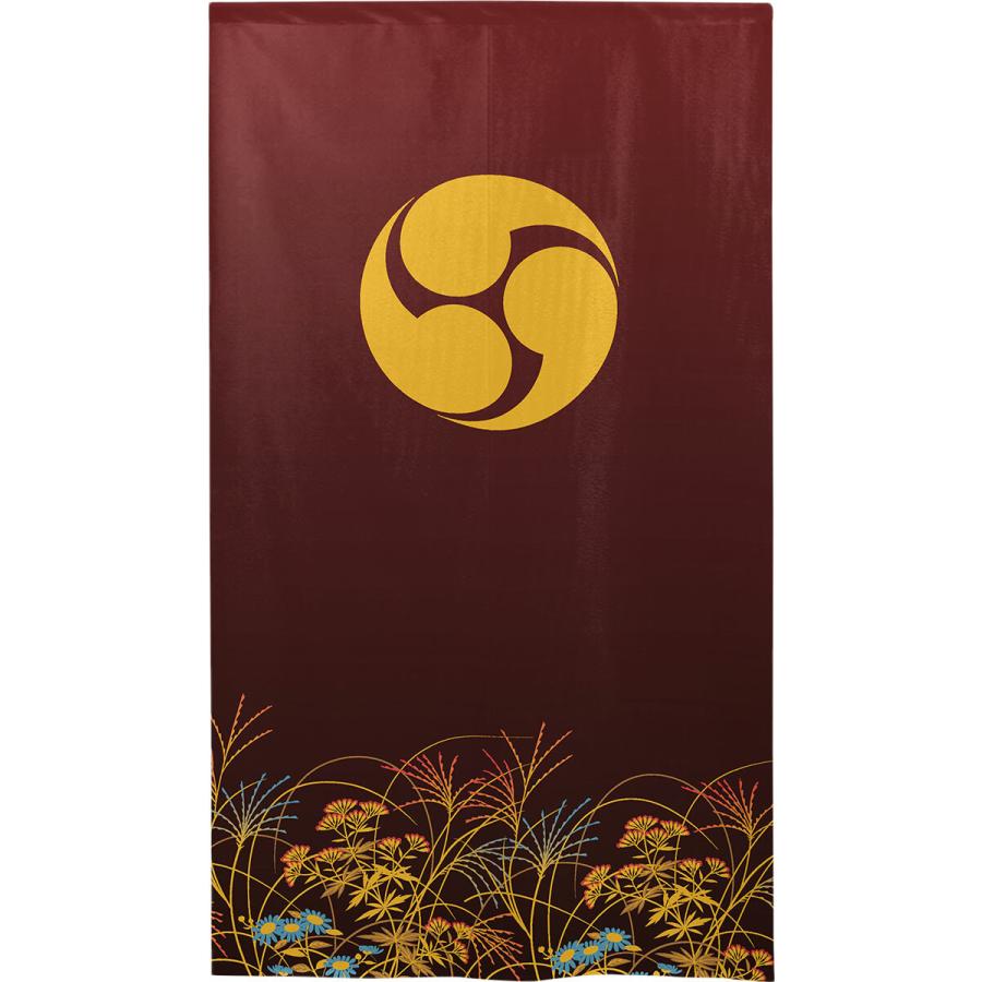 のれん 暖簾 目隠し 間仕切り 和風 和柄 家紋 右三つ巴 85x150cm 日本製 : styletown - 通販 - Yahoo!ショッピング