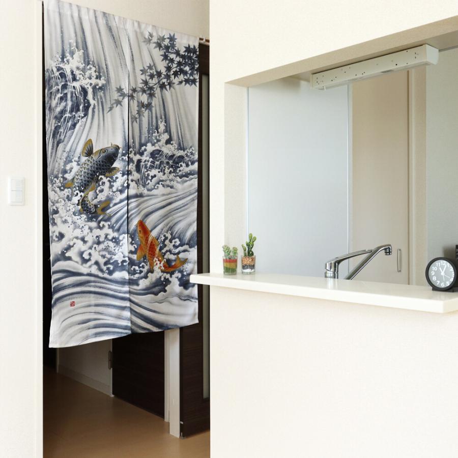 のれん 間仕切り 暖簾 目隠し 和柄 和風 鯉の滝登り 85X150cm : styletown - 通販 - Yahoo!ショッピング