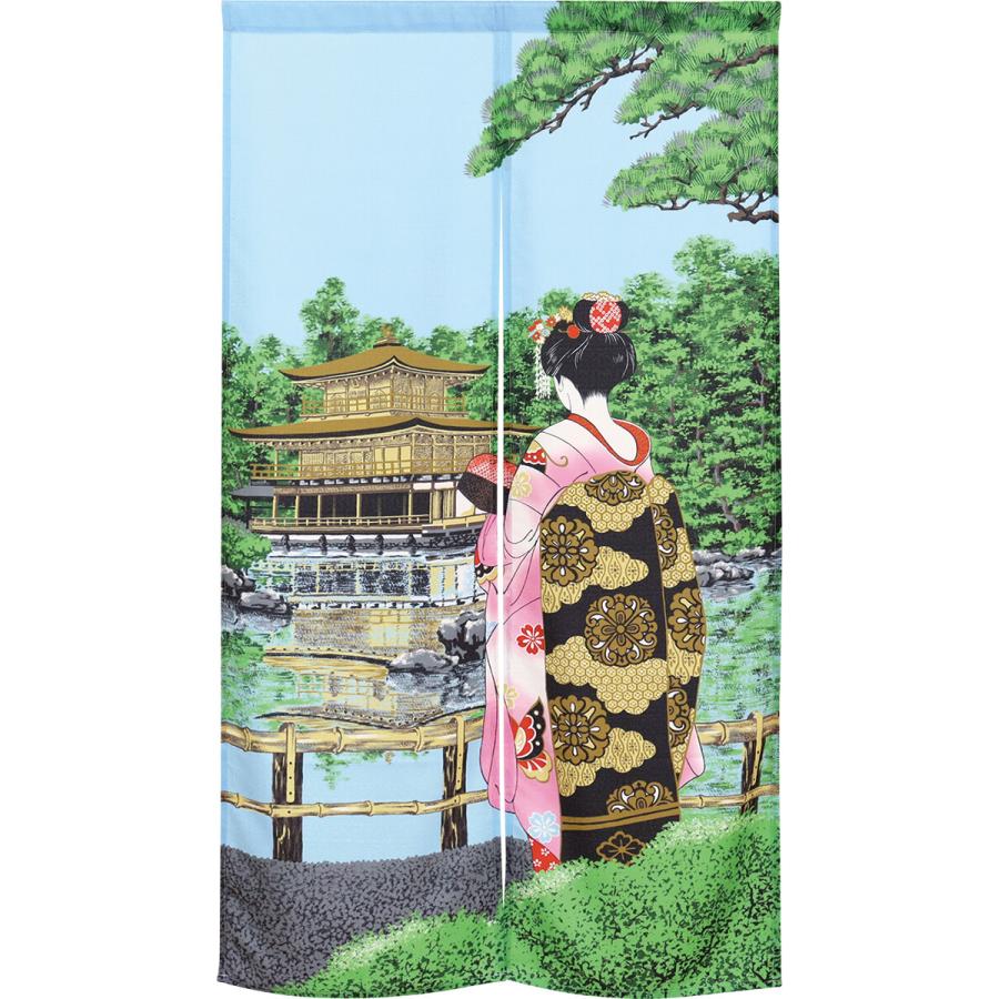 のれん 間仕切り 暖簾 目隠し 和柄 和風 舞妓金閣寺 85X150cm : styletown - 通販 - Yahoo!ショッピング