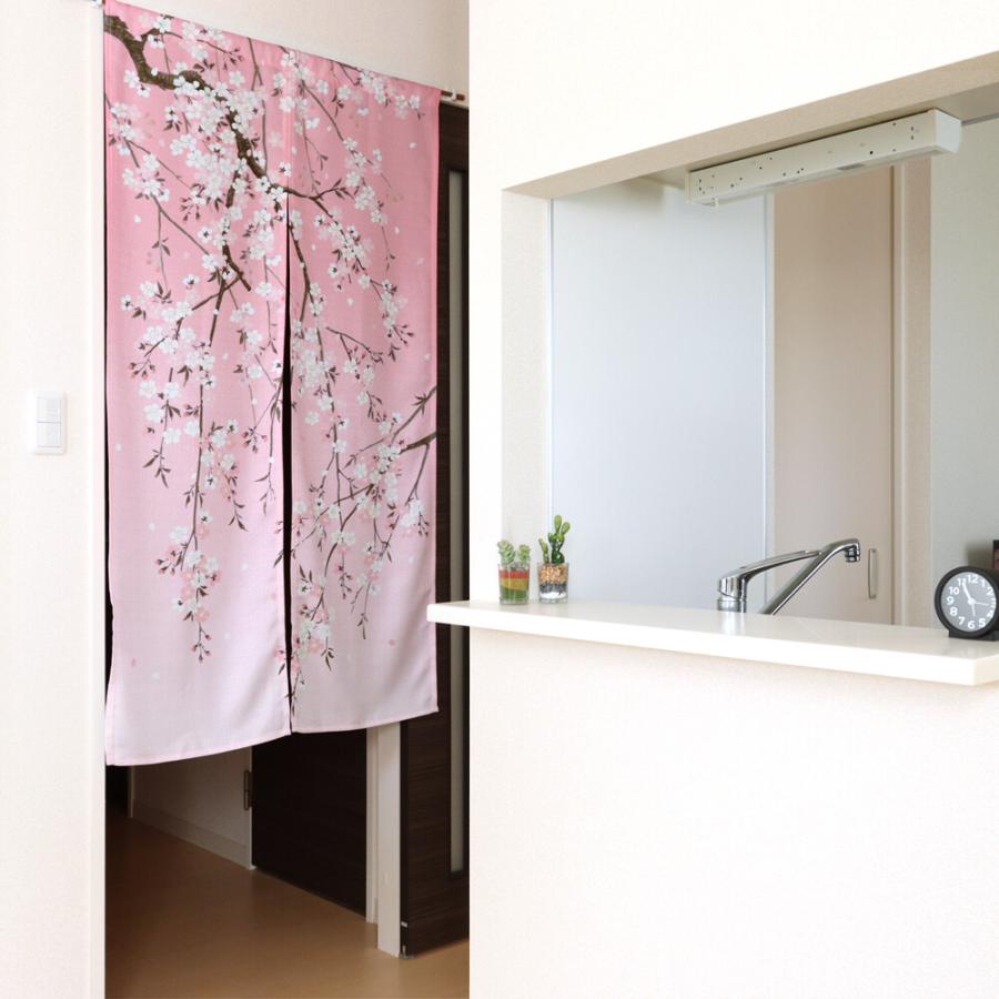 のれん 間仕切り 暖簾 目隠し 和柄 和風 しだれ桜 85X150cm : styletown - 通販 - Yahoo!ショッピング