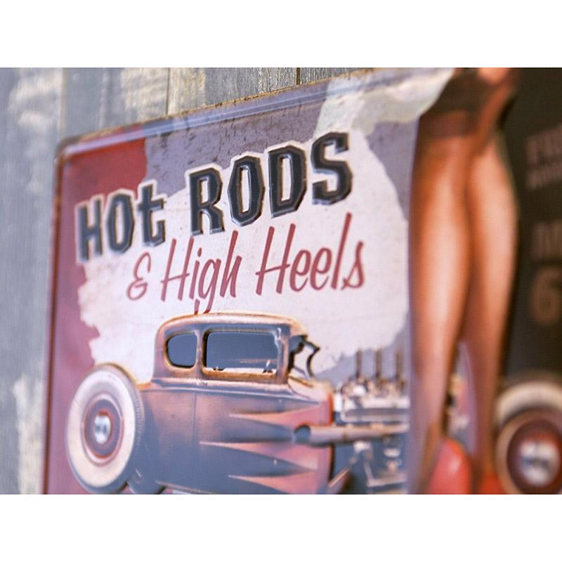 プレート 看板 ブリキ看板 ウォールデコレーション インテリア雑貨 アンティークメタルエンボスプレート HOT RODS : styletown - 通販 - Yahoo!ショッピング