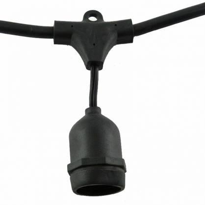 SUCCUL ストリングライトコード 防雨型 10M 延長ケーブル 電球 連結ソケット E26 黒 E26ソケット15個付き（ランプ別売） : サクルヤフー店 - 通販 - Yahoo!ショッピング