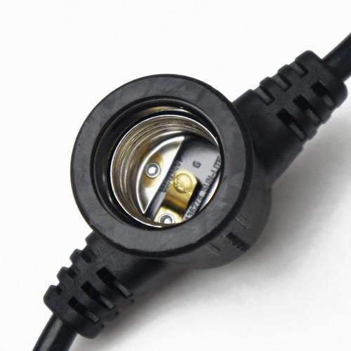 ストリングライトコード 防雨型 10M 延長ケーブル 電球 連結ソケット E26 黒 E26ソケット15個付き（ランプ別売） SUCCUL :SCL-STR-BK-10M15L:サクル ...