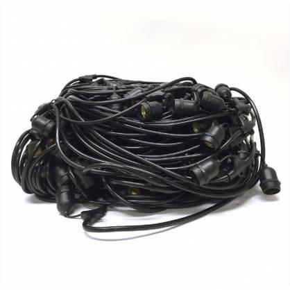 ストリングライトコード 防雨型 10M 延長ケーブル 電球 連結ソケット E26 黒 E26ソケット15個付き（ランプ別売） SUCCUL :SCL-STR-BK-10M15L:サクル ...