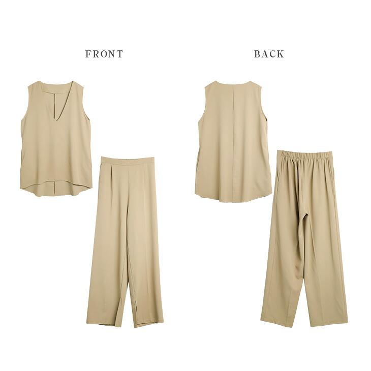 Vネックセットアップセットアイテムフレアレディースおすすめおしゃれ