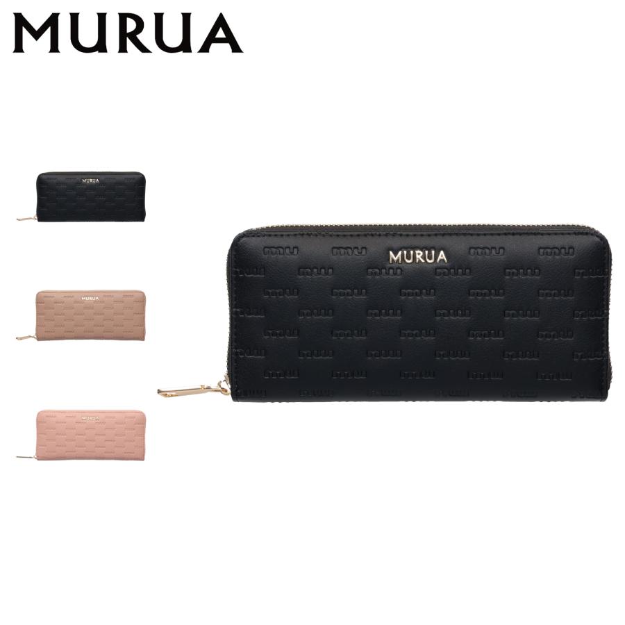 MURUA ムルーア 長財布 レディース ラウンドファスナー ブラック ベージュ ピンク 黒 MR-W1311 : シュガーオンラインショップ - 通販 - Yahoo!ショッピング