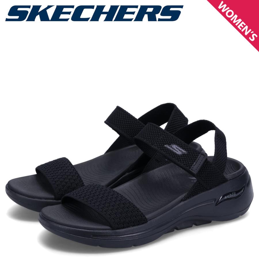 SKECHERS（スケッチャーズ） スポーツサンダル ゴーウォーク アーチフィット GO レディース WALK ARCH FIT ブラック ...