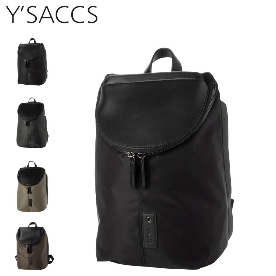 Y’SACCS イザック バッグ リュック バックパック レディース コーデュラ リサイクルレザー ラウンド フラップ ミニ ブラック グレー カーキ 黒 20-028-03 : ysc ...