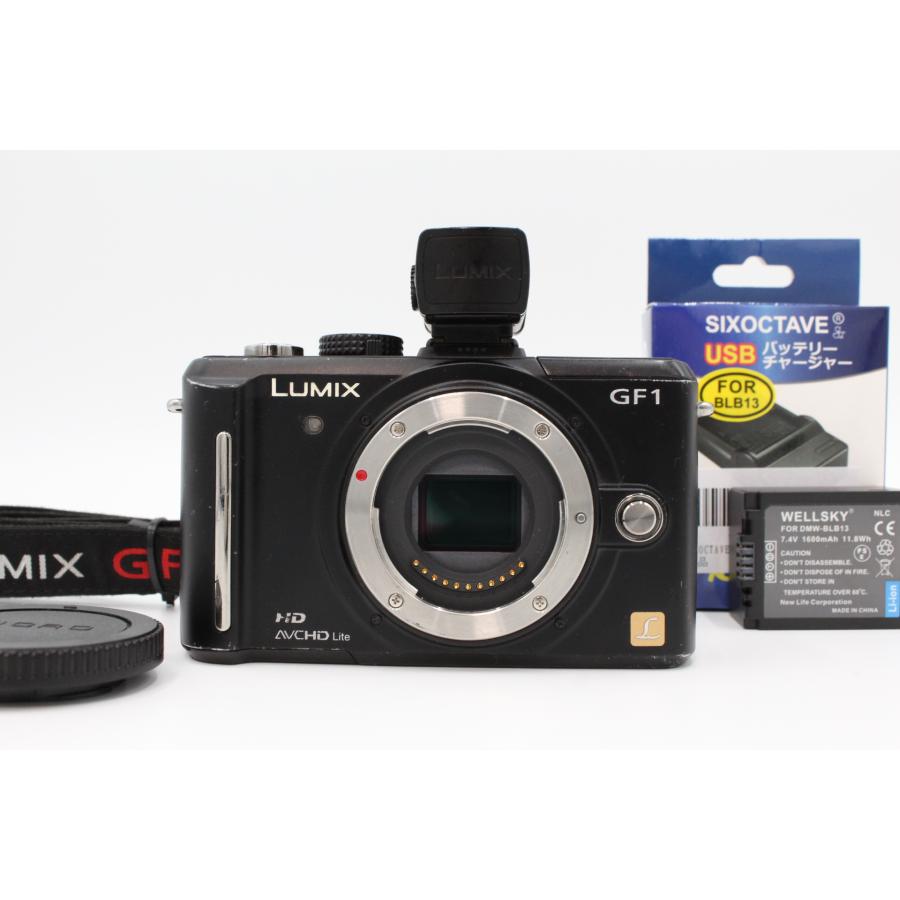 新品充電器&バッテリー（社外品）＆EVF（DMW-LVF1）付き！！＞＞【並品】PANASONIC パナソニック GF1 ブラック DMC ...