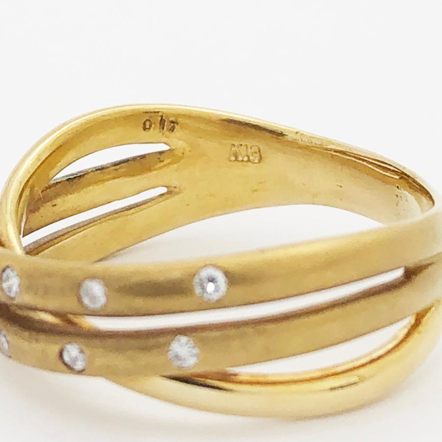 K18 ダイヤ デザインリング D0.17ct 16号 5.5g : すぎ質店 - 通販 - Yahoo!ショッピング