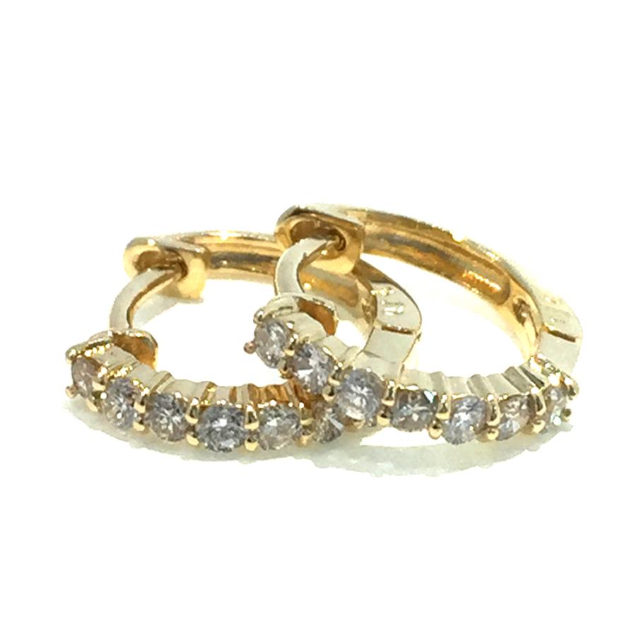 【中古】K18 ダイヤ ピアス D0.14ct×2 ワンタッチリングピアス ゴールド レディースピアス : すぎ質店 - 通販 - Yahoo!ショッピング