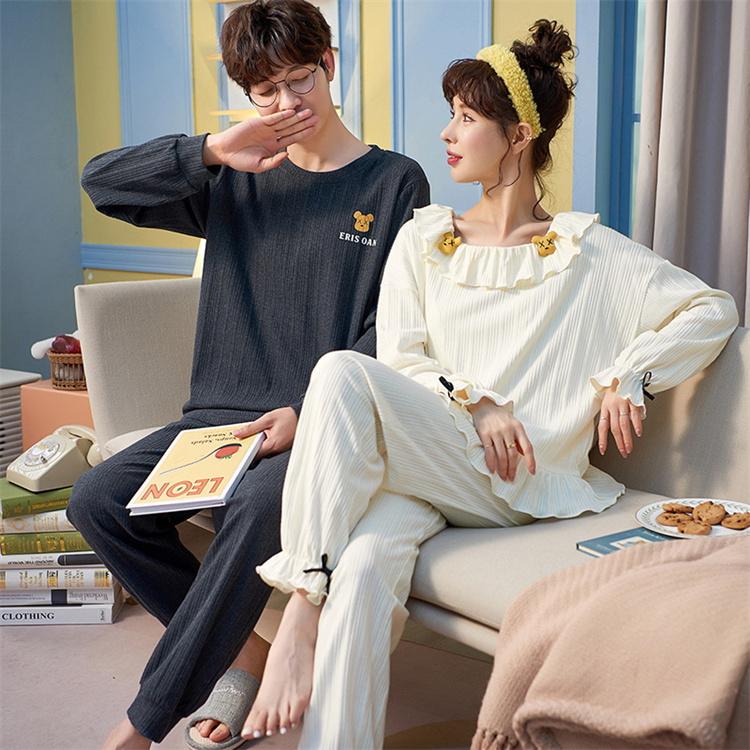 ペアパジャマ カップル 結婚祝い 春秋 長袖 上下 セット レディース 部屋着 ペアルック カップル 無印 メンズ パジャマ プレゼント お揃い服 おしゃれ : dm-4502 : スゴイ ...