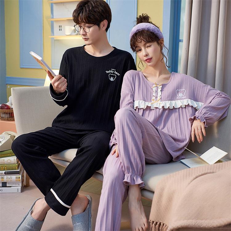 ペアパジャマ カップル 結婚祝い 春秋 長袖 上下 セット レディース 部屋着 ペアルック カップル 無印 メンズ パジャマ プレゼント お揃い服 おしゃれ : dm-4502 : スゴイ ...