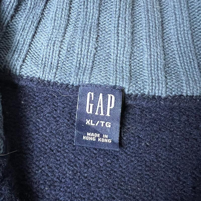 00s GAP ボーダー ハーフジップ プルオーバー ラムウール ニット セーター XL / 00年代 オールド ギャップ ネイビー ウール ハイネック : f070106-05 : 古着屋 ...