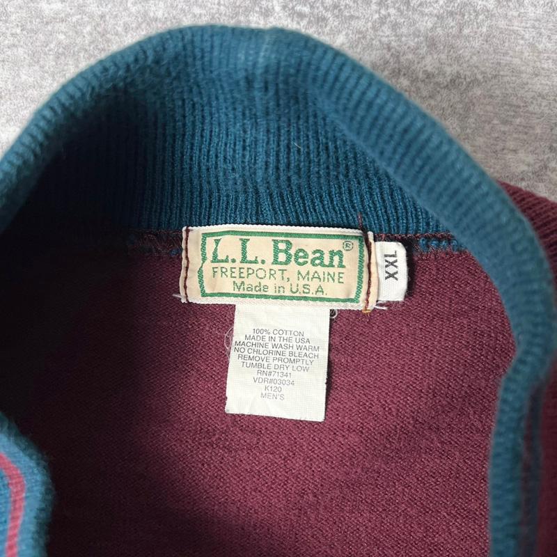 L.L.Bean 80s USA製 LLBean モックネック ボーダー 長袖 Tシャツ XXL / 80年代 アメリカ製 ビンテージ エルエルビーン ラガー ロンT : 古着屋 JYRE ...