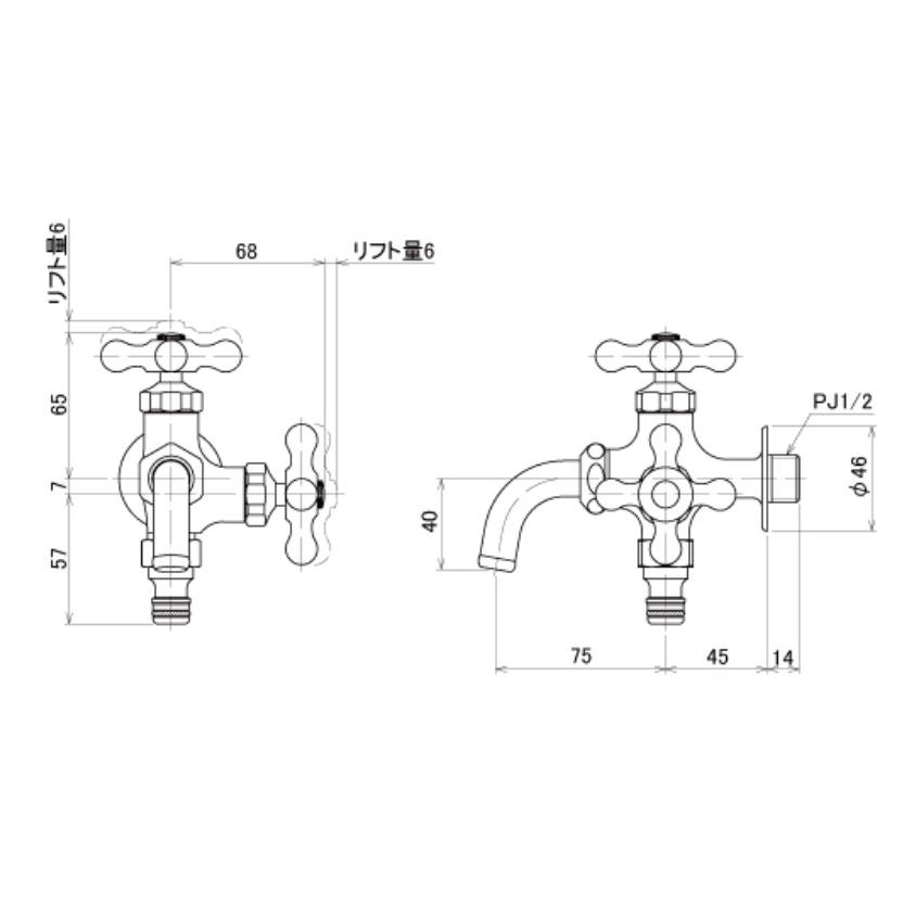 竹村製作所 KTL-40 飾り蛇口 2口タイプ : 水彩ねっと - 通販 - Yahoo!ショッピング