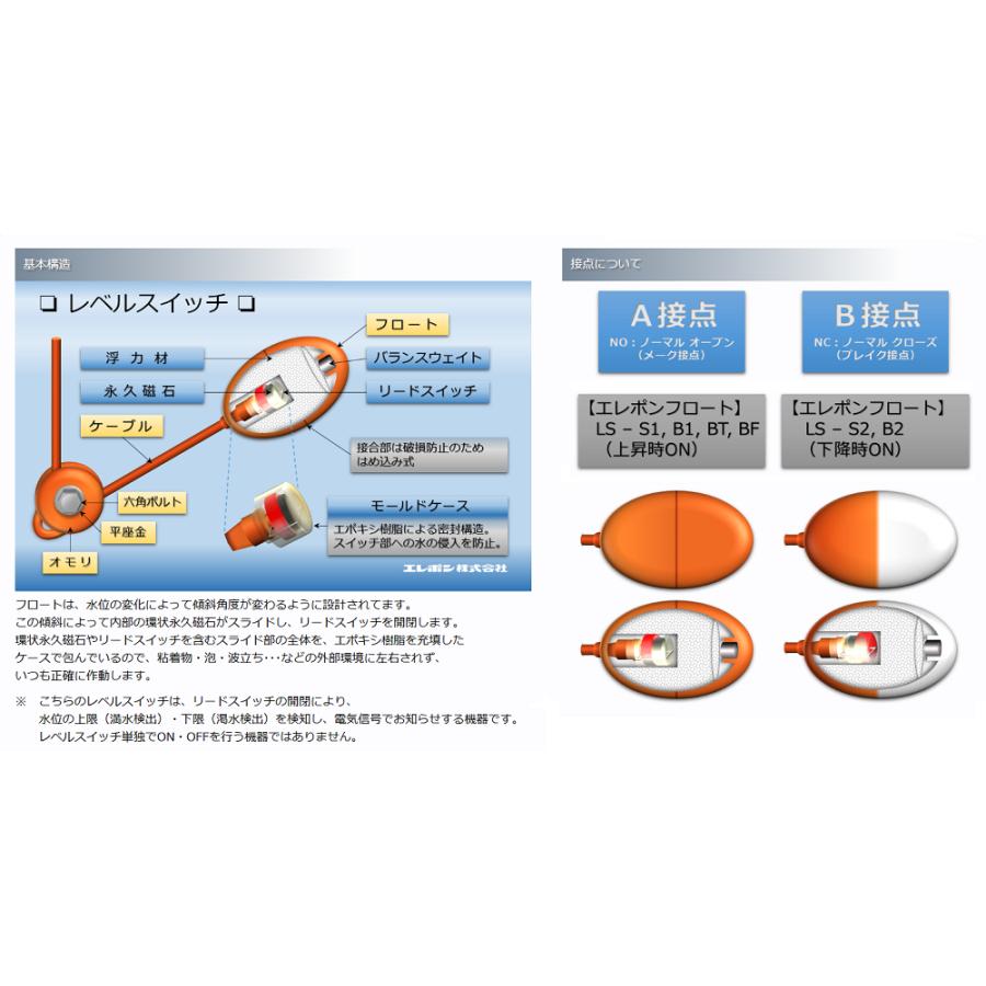 エレポン LS-S1 (6M) 液面制御用レベルスイッチ : 水彩ねっと - 通販 - Yahoo!ショッピング