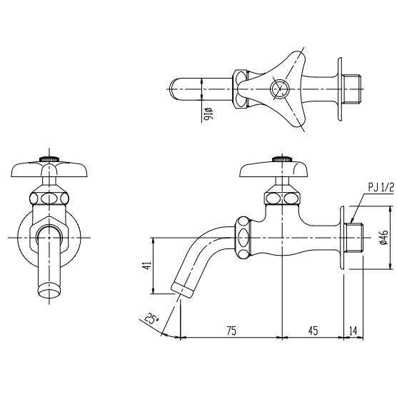 LIXIL LIXIL・INAX（リクシル・イナックス） 吐水口回転形横水栓 LF-7R-13-U : スイスイマート - 通販 - Yahoo!ショッピング
