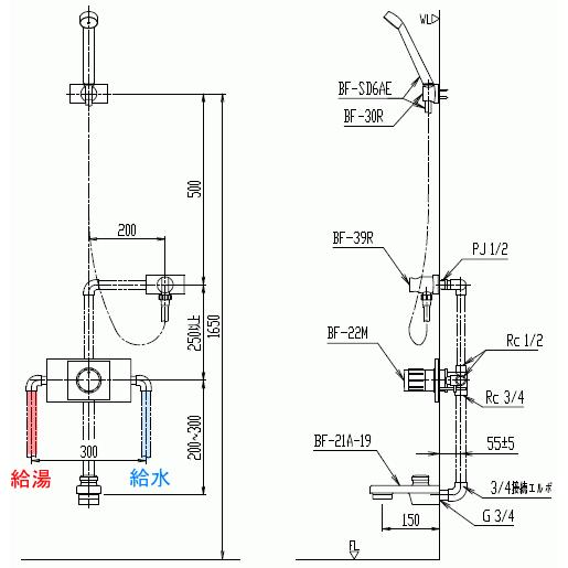 LIXIL・INAX シャワーバスセット BF-211MSD BF-22M BF-21A-19 : スイスイマート - 通販 - Yahoo!ショッピング