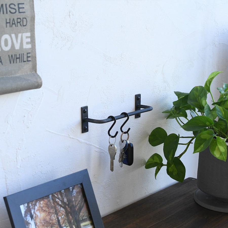 φ9 ハンガーバー W400 / SULK サイズオーダー可 ハンガーラック タオル掛け DIY 洗面所 トイレ キッチン アイアン 鉄 幅40cm 直径9mm 丸棒 ビス ネジ 日本製 ...