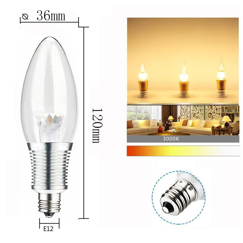 LEDシャンデリア球 360度 全体発光 調光 口金E12/E14/E17 40W相当 電球色 led電球 3個セット : スマイル照明 - 通販 - Yahoo!ショッピング