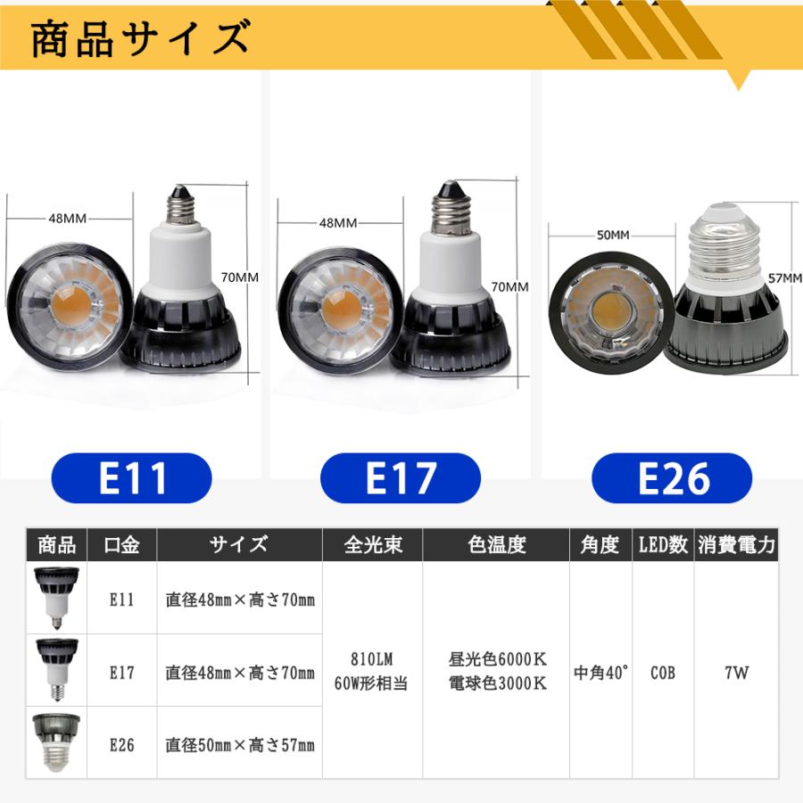 LED電球 60W相当 ledスポットライト E11 E17 E26 口金 e11 e17 e26 LEDハロゲン電球 7W : sumairu光源 - 通販 - Yahoo!ショッピング