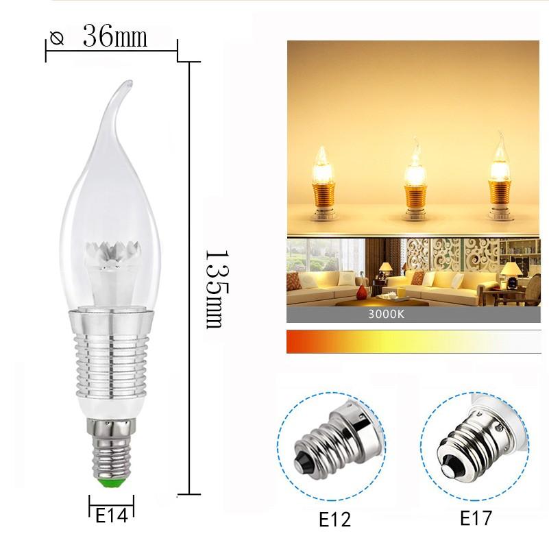 LEDシャンデリア球 360度 全体発光 口金E12/E14/E17/E26 40W相当 480LM 電球色3000K : スマイル照明 - 通販 - Yahoo!ショッピング