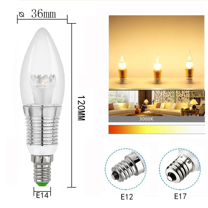 LED シャンデリア球 360度 全体発光 消費電力5W 口金E12/E14/E17 40W相当 520LM 電球色3000K led電球 : スマイル照明 - 通販 - Yahoo!ショッピング