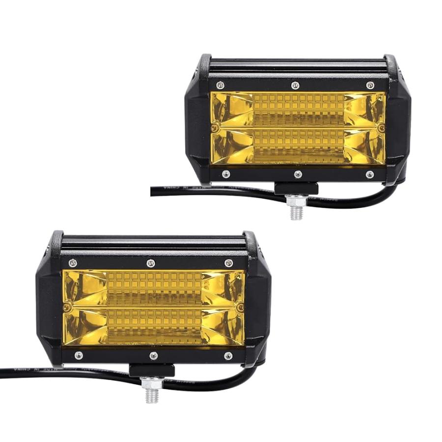 LED 作業灯 広角 5インチ 72W 防水 補助フォグランプ 12-24V トラック 重機用 2個セット イエローレンズ : パーツールズ Yahoo!店 - 通販 - Yahoo!ショッピング