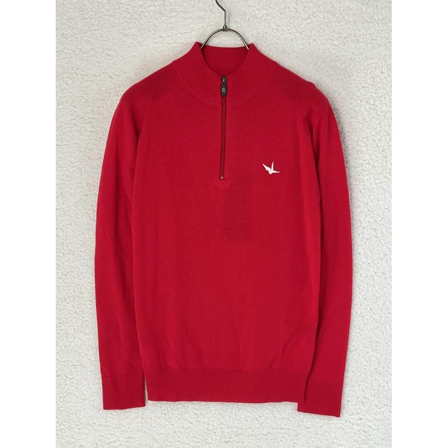 未使用 1PIU1UGUALE3 GOLF 3 レッド ZIP KNIT プルオーバー 未使用 1PIU1UGUALE3 GOLF 3 レッド ZIP KNIT プルオーバー