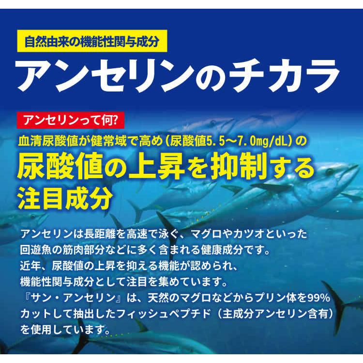 【公式】機能性表示食品 サン アンセリン 1箱 食品 プリン体 尿酸値対策 カプセル サプリメント サン・クロレラ :anserin-60 ...