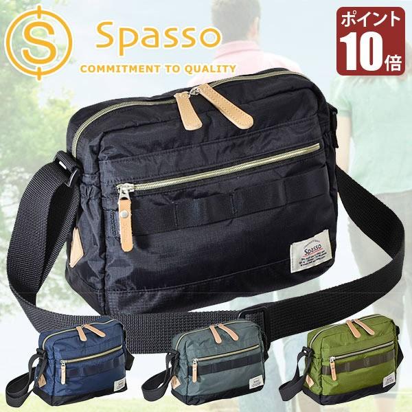 旧商品 Spasso(スパッソ) メンズ ショルダーバック ナイロン おしゃれ 軽量 休日 ネオリップ タウンショルダー クロ 4-411 ...