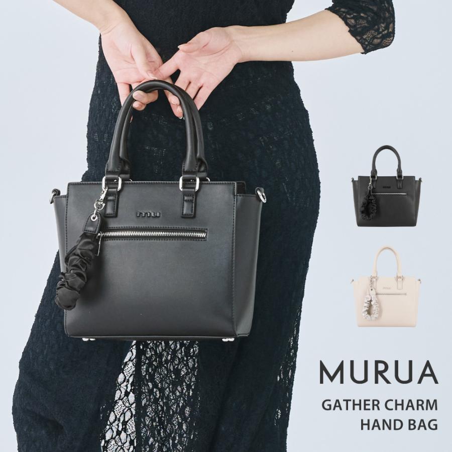MURUA 【ポイント10倍】 MURUA(ムルーア) 2WAYハンドバッグ MR-B1335 ギャザーチャーム : サンアート公式Yahoo!店 - 通販 - Yahoo!ショッピング