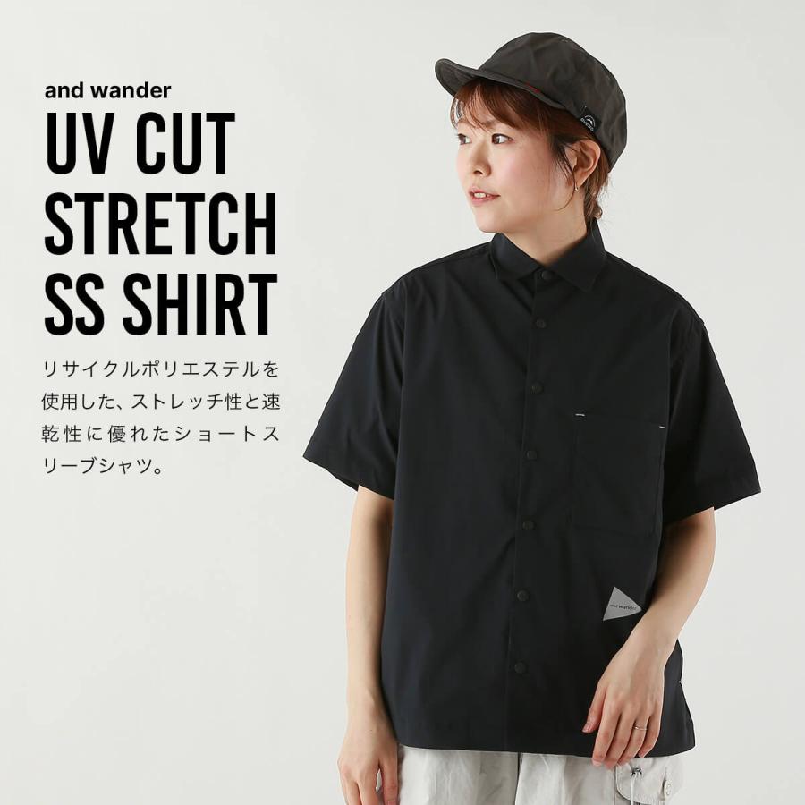 and wander アンドワンダー UVカットストレッチSSシャツ ユニ and wander アンドワンダー UVカットストレッチSSシャツ ユニ