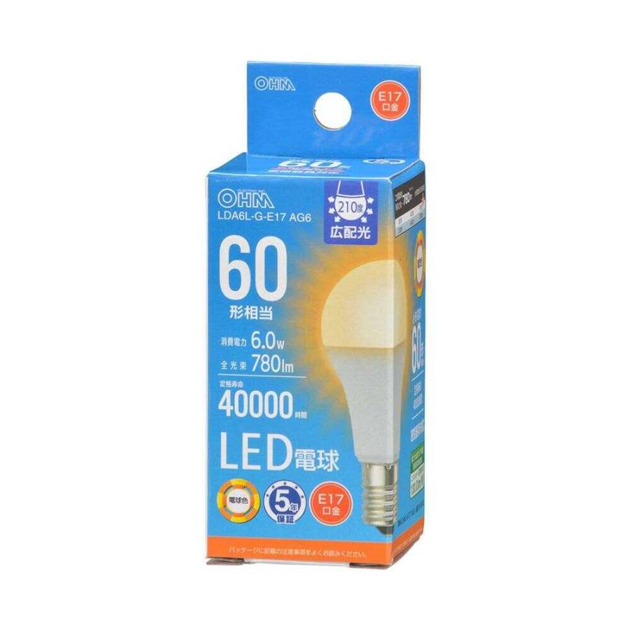 オーム電機 LED電球 小形 E17 60形相当 : 4971275655454 : サンドラッグe-shop - 通販 - Yahoo!ショッピング