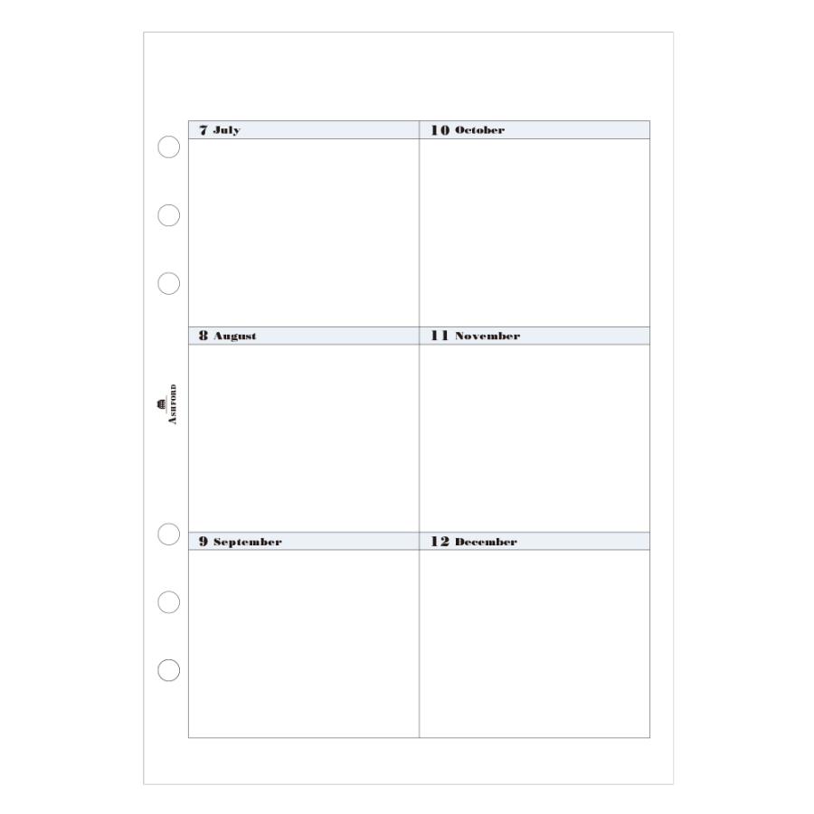 2026年度 ASHFORD A5 ダイアリー リフィル 0472-026 週間ダイアリー (レフト式) 旧0463システム手帳 日付入り アシュフォード : サンフェロー - 通販 ...