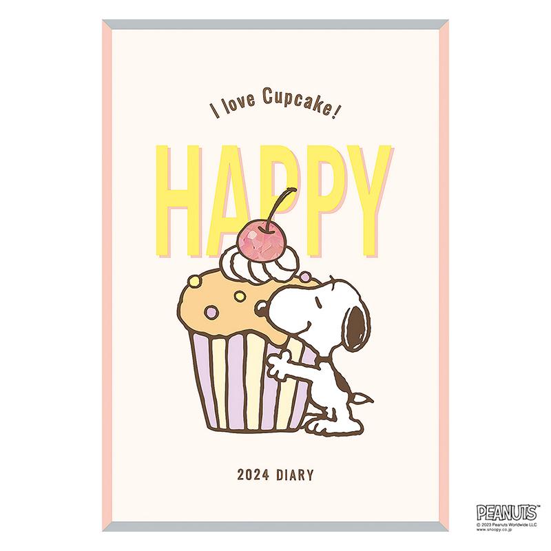 2024年版ダイアリー B7変形 マンスリーピーナッツ ミニ/カップケーキ M102 1000128283 APJ アートプリントジャパン スケジュール帳 手帳 10月始まり ...