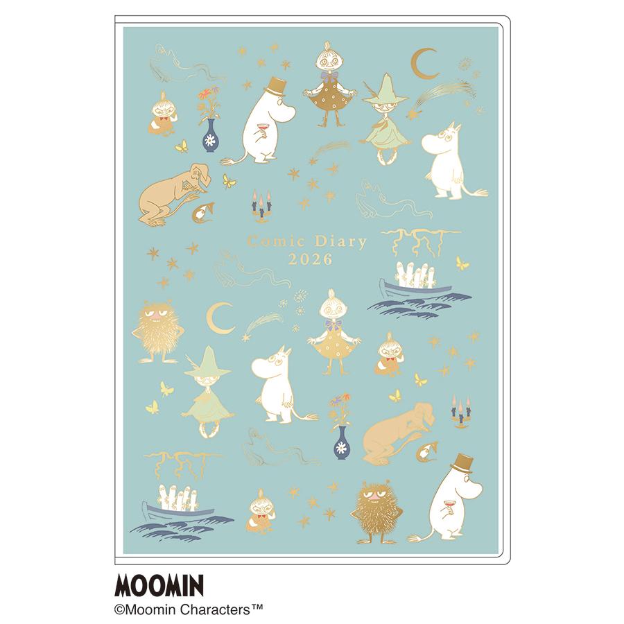 2026年度ダイアリー 10月始まり B6 コミックデザインダイアリー ムーミン/ブルー W305 1000137333 APJ アートプリントジャパン スケジュール帳 手帳 : サンフェロー ...