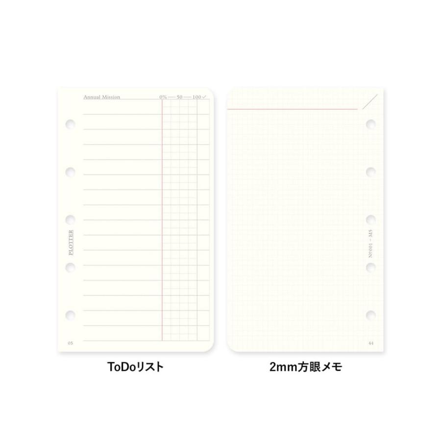 2026年度 PLOTTER 月間ブロック ミニ5サイズ 日付入りリフィル PLT0001-M5 77718172 プロッター KNOX ノックス デザインフィル 手帳 シンプル 12月始まり ...