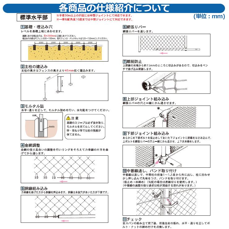 フェンス 目隠し 屋外 朝日PCフェンス スプリングネット カラーハガネ鉄線 φ2.6×40mm PC-A1800（H1800) 1セット(1m) 朝日スチール おしゃれ アメリカン 公共 ...
