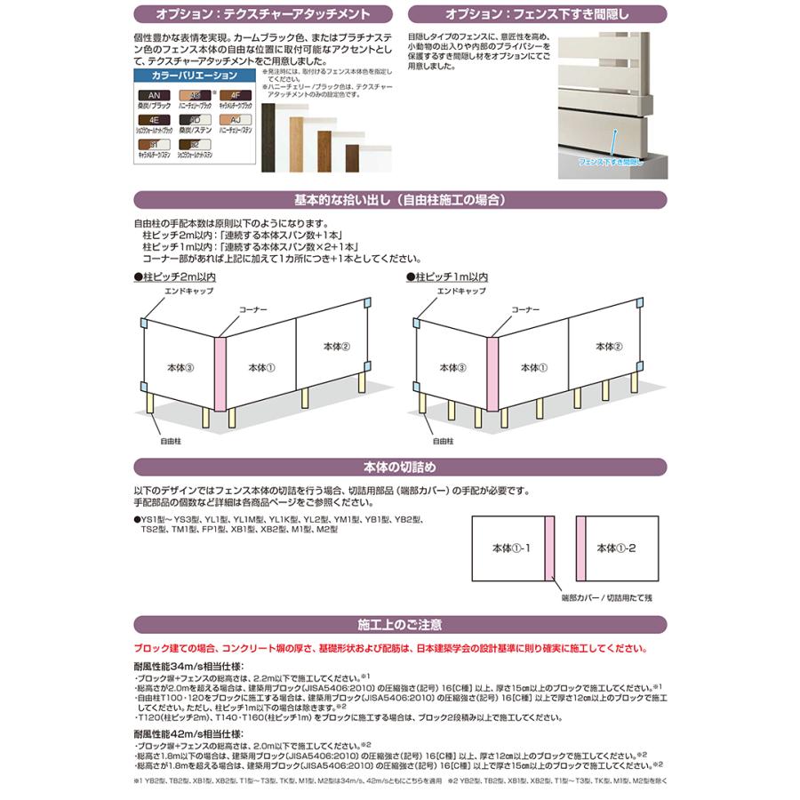アルミフェンス 目隠し 囲い シンプレオフェンスYB2型 H800タイプ（T80） フェンス本体のみ YKKap 横格子 自由柱施工 : サンガーデンエクステリア - 通販 - Yahoo ...
