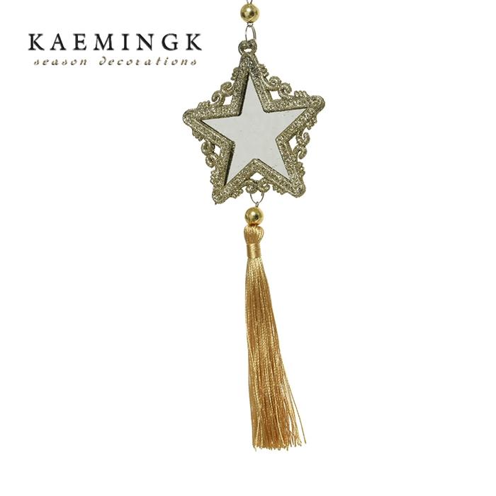 クリスマスツリー オーナメント 飾り 北欧 KAEMINGK (カイミング) ゴールドミラータッセル クラシカルミラー タッセル付き 鏡 ゴールド 星 (2) (522063 ...